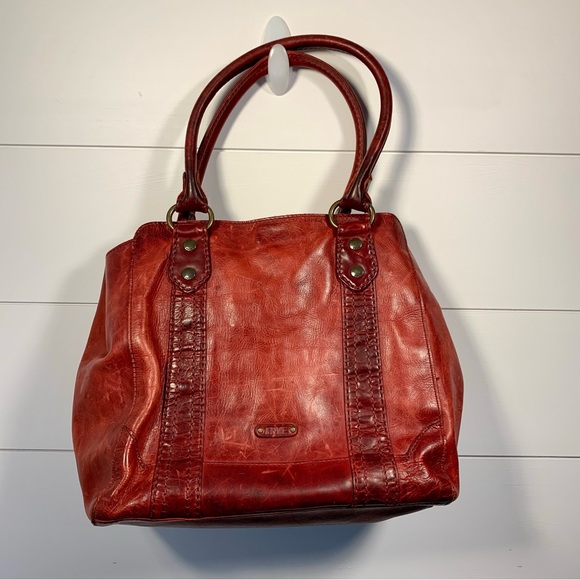 Frye | Bags | Frye Melissa Red Leather Handbag Purse Tote Western Boho ...